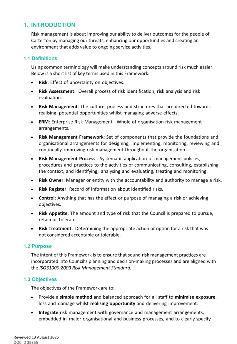 Agenda of Risk and Assurance Committee Meeting - Wednesday, 13 August 2025